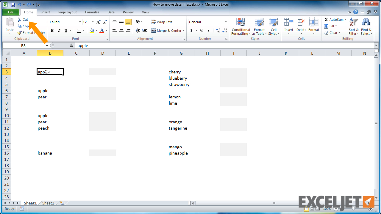 Excel Tutorial How To Move Data In Excel